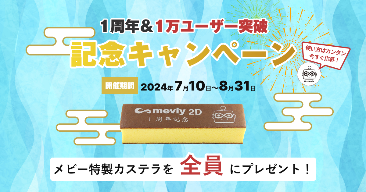 1周年＆1万ユーザー突破記念キャンペーン | meviy（メビー）2D｜ミスミ